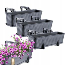 Kadax Balkonkasten, Graphit, Kunststoff, 17x60 cm, Dekoration, Blumen & Zubeh&ouml;r, &Uuml;bert&ouml;pfe