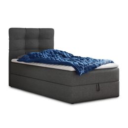 Sofnet Boxbett, Dunkelgrau, Textil, H3, Rechteckig, 80x200 cm, Schlafzimmer, Betten, Boxspringbetten