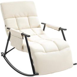 CLP Schaukelstuhl, Creme, Metall, 61x66x100 cm, Wohnzimmer, Sessel, Schaukelst&uuml;hle