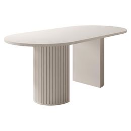 Mirjan24 Esstisch, Sand, Holzwerkstoff, Oval, 185x75x90 cm, Esszimmer, Tische, Esstische
