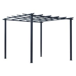 Outsunny Rosenpavillon, Schwarz, Metall, 295x230x297 cm, Sonnen- & Sichtschutz, Pavillons & Pergolas, Pavillons