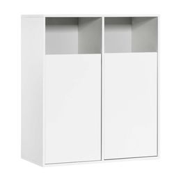 mokebo&reg; Mokebo W&auml;scheschrank, Wei&szlig;, Holzwerkstoff, 80x95x40 cm, Ordnen & Aufbewahren, W&auml;schek&ouml;rbe & Tonnen