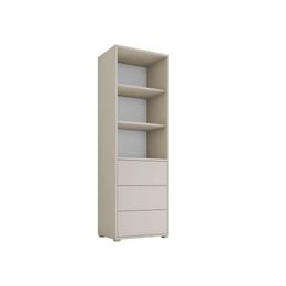 Mirjan24 B&uuml;cherregal, Kaschmir, Kunststoff, 3 Schubladen, Rechteckig, 60x178x40 cm, Wohnzimmer, Regale, B&uuml;cherregale