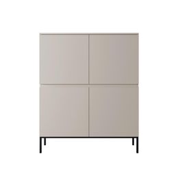 Selsey Highboard, Beige, Metall, 100x120.5x35 cm, Wohnzimmer, Kommoden & Sideboards, Highboards