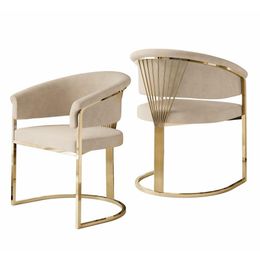 Lookway Armlehnenstuhl, Beige, Textil, 65x80x53 cm, Esszimmer, St&uuml;hle, Esszimmerst&uuml;hle, Armlehnenst&uuml;hle