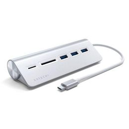Satechi Type-C Aluminum USB Hub & Card Reader silver