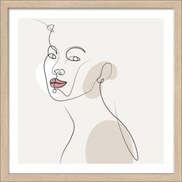 Pro Art Gerahmtes Bild LINE-ART-FACES