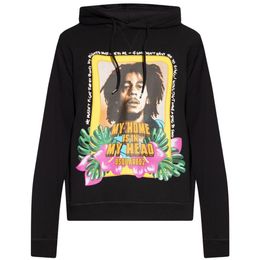 Dsquared2 Cool Fit Bob Marley Logo Schwarzer Kapuzenpullover