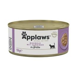 Applaws Nassfutter Katze Adult in Br&uuml;he Makrele mit Sardine 24x156 g