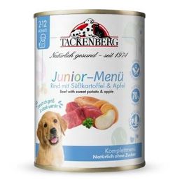 Tackenberg Nassfutter Hund, Welpenmen&uuml;, Rind mit S&uuml;&szlig;kartoffel 6x400 g