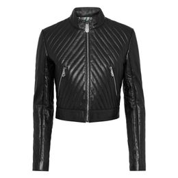 Philipp Plein Leder Biker-Jacke Flame