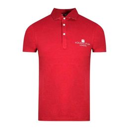 Aquascutum Unisex Erwachsene London Bold Logo Polo-Shirt (Rot)