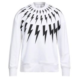 Neil Barrett Fair Isle Thunderbolt Sweatshirt in &Uuml;bergr&ouml;&szlig;e Wei&szlig;