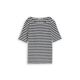 Tom Tailor Damen T-Shirt mit Streifenmuster, blau, Gestreift, Gr. XXL