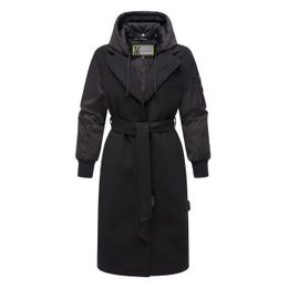 Marikoo Damen Wickelmantel mit Kapuze & G&uuml;rtel &ndash; Modell Tjadee
