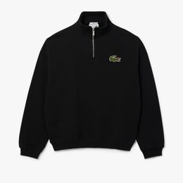 Lacoste - "Accent" Sweatshirt f&uuml;r Herren/Damen Unisex, Rei&szlig;verschluss, lose Passform (Schwarz)