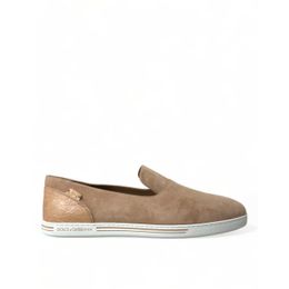 Dolce & Gabbana Dolce & Gabbana Beiger Wildleder Kaiman Herren Pantoletten Schuhe