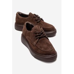 Mareon Leder Schn&uuml;rsneaker