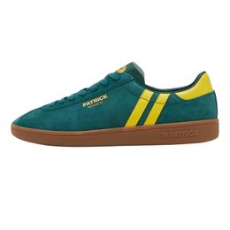 Patrick - "Monaco" Sneaker f&uuml;r Herren, Wildleder, Cupsohle (Gr&uuml;n/Gelb)