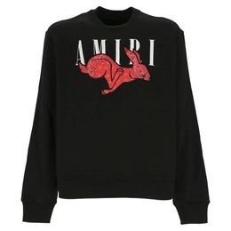 Amiri Cny Rabbit Logo Schwarzes Sweatshirt