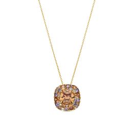 Luxenter Halskette aus 925er Sterlingsilber mit mehrfarbigem Zirkonia, 18 Karat Gold-Finish &ndash; Uxre