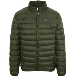 Plein Sport Patch Logo Dunne wattierte grune Jacke