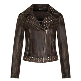 Damen Gothic Biker-Lederjacke mit Nieten-Bilbao