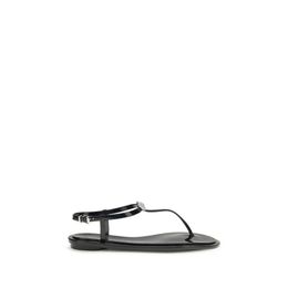 MACH & MACH Schwarze Gummi Flache Sandalen