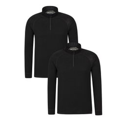 Mountain Warehouse Herren Merinowolle Base Layer Top (2er Pack) (Schwarz)