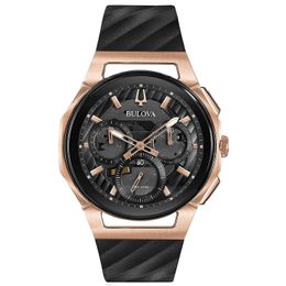 Bulova Curv Schwarz Herren Armbanduhr 98A185