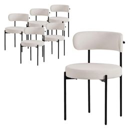 ML-Design Esszimmerst&uuml;hle, Wei&szlig;, Metall, 6-Sitzer, 53x78x50 cm, Esszimmer, St&uuml;hle, Esszimmerst&uuml;hle, Vierfu&szlig;st&uuml;hle