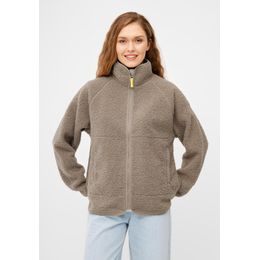 Fleecejacke Derbe "Kuschelby", Damen, Gr. 42, beige (cobblestone), Obermaterial: 100% Polyester, relaxed fit, Raglan&auml;rmel normaler Saum, Jacken Fleecejacke, Kuschelige Fleece Jacke