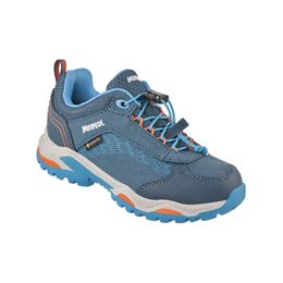 Wanderschuh Meindl "Wisper Junior GTX", Kinder, Gr. 34, blau (petrol, orange), Obermaterial: 100% Textilmaterial TEXMAT., Schuhe Wanderschuh