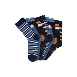 Kurzsocken Schiesser "Socken Legwear Teens 10P 10er Pack", M&auml;dchen, Gr. 39-42, bunt (blau), Obermaterial: 75% Baumwolle CO. 24% Polyamid PA. 1% Elasthan EL., Socken