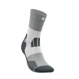 Laufsocken Bauerfeind "Trail Run Compression Socks", Damen, Gr. 43-46, grau (graphite grau), Polyamid, unifarben mit Farbeinsatz, elastisch, Socken