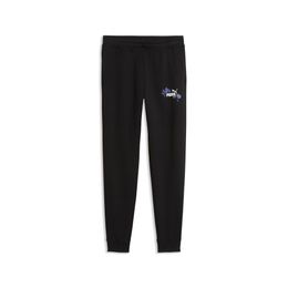 Trainingshose Puma "ESS NATURE 2.0 GRAPHIC SWEATPANTS TR G", M&auml;dchen, Gr. 176, N-Gr, Puma schwarz, Sweatware, Obermaterial: 68% Baumwolle, 32% Polyester, bedruckt, regular fit normal, Hosen Trainingshose, aus Baumwollmischung, mit Eingrifftaschen, Regular Fit