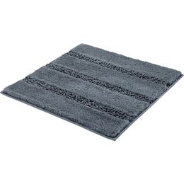Badematte Kleine Wolke "Monrovia, Badvorleger, Badezimmer Teppich", schiefer, H:23mm, Kunstfaser, Badematten, Badematte, Badteppich, Uni Farben, gestreift, aus Mikrofaser, waschbar
