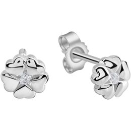 Paar Ohrstecker Firetti "Schmuck Geschenk Silber 925 Ohrschmuck Ohrringe Herzen", silber (silberfarben, kristallwei&szlig;, kristallwei&szlig;), Ohrringe, Damen, 6mm, Silber 925 (Sterlingsilber), mit Zirkonia (synth.)