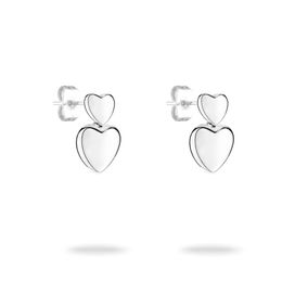 Paar Ohrstecker Tamaris "Schmuck Geschenk Edelstahl Ohrringe Bold Hearts Herz", silber (silberfarben), Ohrringe, Damen, Edelstahl