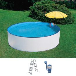 Rundpool summer fun "SKIMMY", wei&szlig;, H:90cm &Oslash;:300cm, Schwimmbecken, Rundpool, 3-tlg., &Oslash;xH: 300x90 cm