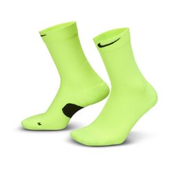 Kniestr&uuml;mpfe Nike "U NK MDWT RUN CREW 1PR - 168", Damen, Gr. L (42/45), gr&uuml;n (volt, schwarz, b), Obermaterial: 93% Polyester, 6% Elasthan, 1% Nylon, Socken Kniestr&uuml;mpfe