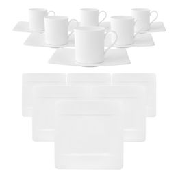 Villeroy & Boch Geschirr-Set VILLEROY & BOCH "Kaffeeservice Modern Grace 18er Set wei&szlig;", wei&szlig;, 18, Porzellan, Geschirr-Sets, Geschirr-Set, Sp&uuml;lmaschinengeeignet, Mikrowellenfest