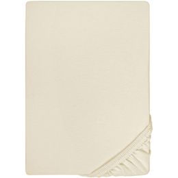 Spannbettlaken Biberna "THEA Baumwoll-Jersey mit Elasthan, 160 g/m&sup2;", grau (kitt), 1 Stk., Jersey-Elasthan, 140-160x200-220 25cm, Jersey-Elasthan, Obermaterial: 97% Baumwolle, 3% Elasthan, Bettlaken, Spannbettlaken, Bettlaken f&uuml;r Matratzen bis 25 cm H&ouml;he, pflegeleicht, b&uuml;gelfrei