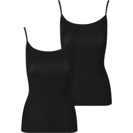 Muskelshirt Urban Classics "Urban Classics Ladies Tank Top 2-Pack", Damen, Gr. L, schwarz schwarz, 95% Viskose, 5% Elasthan, unifarben, normal, Rundhals, Shirts