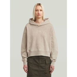 G-Star Raw Longpullover G-STAR "Washed A Line Script Hoodie Sweater", Damen, Gr. M, dk brick smokey gd, Obermaterial: 100% Baumwolle, Pullover Longpullover