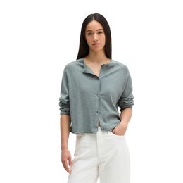 Marc O'Polo Cardigan MARC O'POLO "aus Bio-Baumwolle-Leinen-Mix", Damen, Gr. S, quiet sea, Obermaterial: 90% Baumwolle, 10% Leinen, unifarben, loose fit, Rundhals, Strickjacken