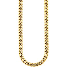 Edelstahlkette "Schmuck Geschenk Edelstahl Halsschmuck Panzerkette", gold (gelbgoldfarben), ANISTON JEWELRY & WATCHES, Halsketten, Damen, Edelstahl, L: 47 B: 7mm, Edelstahlkette, B:7mm
