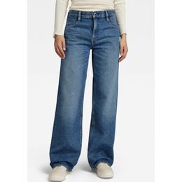 G-Star Raw Weite Jeans G-STAR "Jeans Judee Straight", Damen, Gr. 32, L&auml;nge 30, blau (faded harbor), Denim/Jeans, Obermaterial: 100% Baumwolle, straight fit normal, Jeans