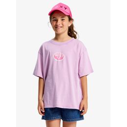T-Shirt Roxy "EVEOVERSIZE WASHED", M&auml;dchen, Gr. 12 (146/152), crocus petal, Single Jersey, Obermaterial: 100% Baumwolle, Shirts T-Shirt, f&uuml;r Kinder und Jugendliche, sportlicher Stil, aus Baumwolle