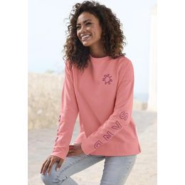 ELBSAND Sweatshirt 'Andra' orange Gr. XL (42) f&uuml;r Damen. Rundhals und Logodrucke. Figurumspielend. Nachhaltig.
